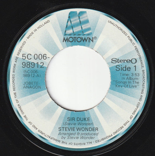 Stevie Wonder - Sir Duke (7inch single) — Dear Vinyl